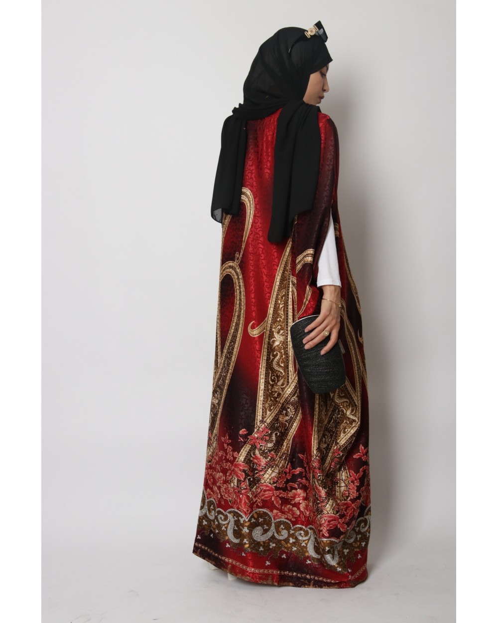 Robe papillon caftan avec motifs paisley
