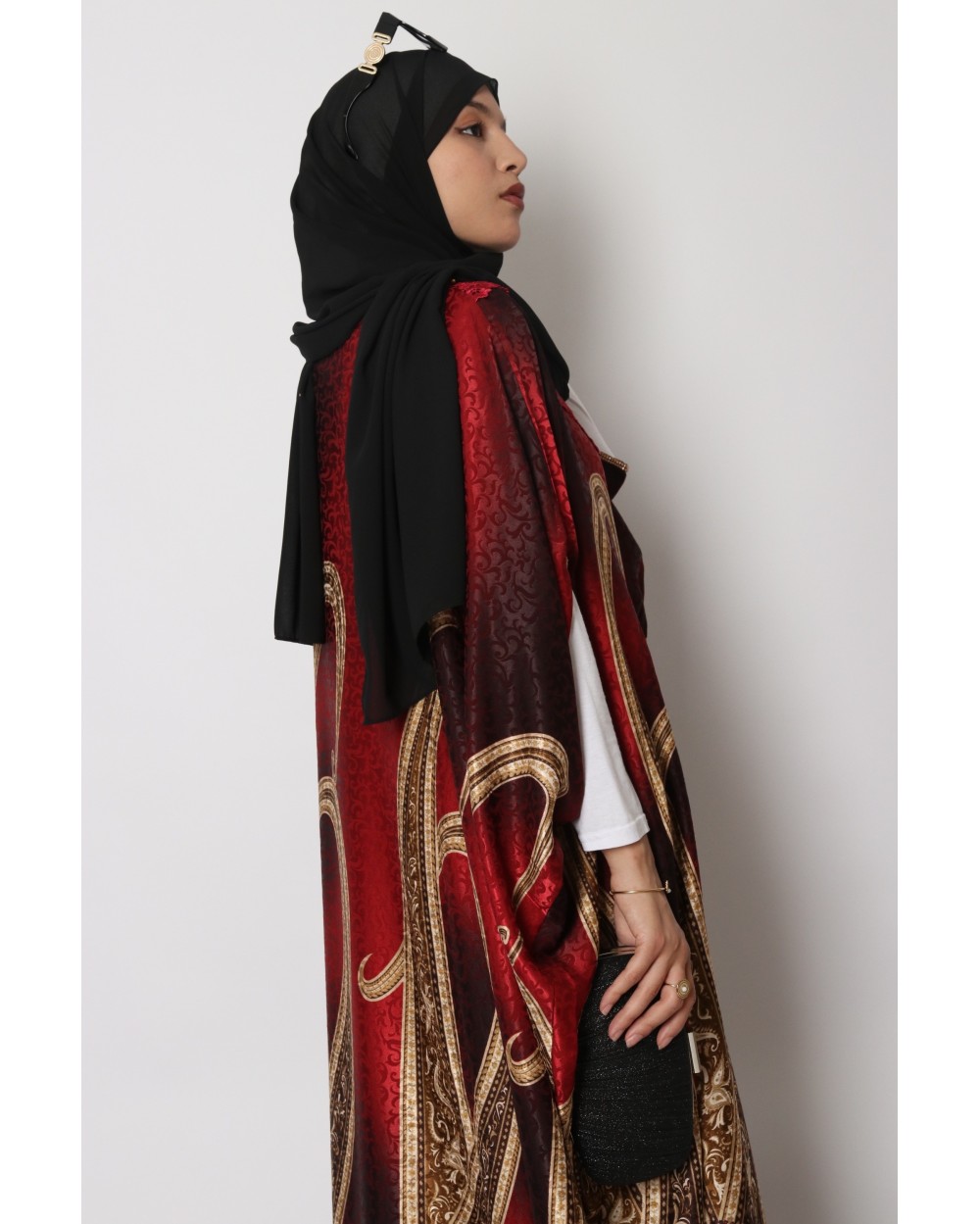 Robe papillon caftan avec motifs paisley Couleur Rouge Couleur Rouge