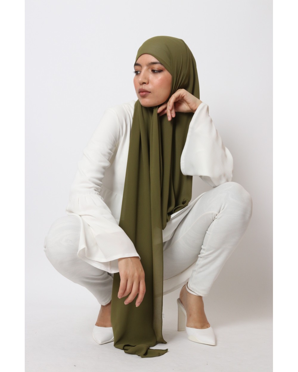 Boutique en ligne Hijab Mousseline rectangle - foulard châle tendance
