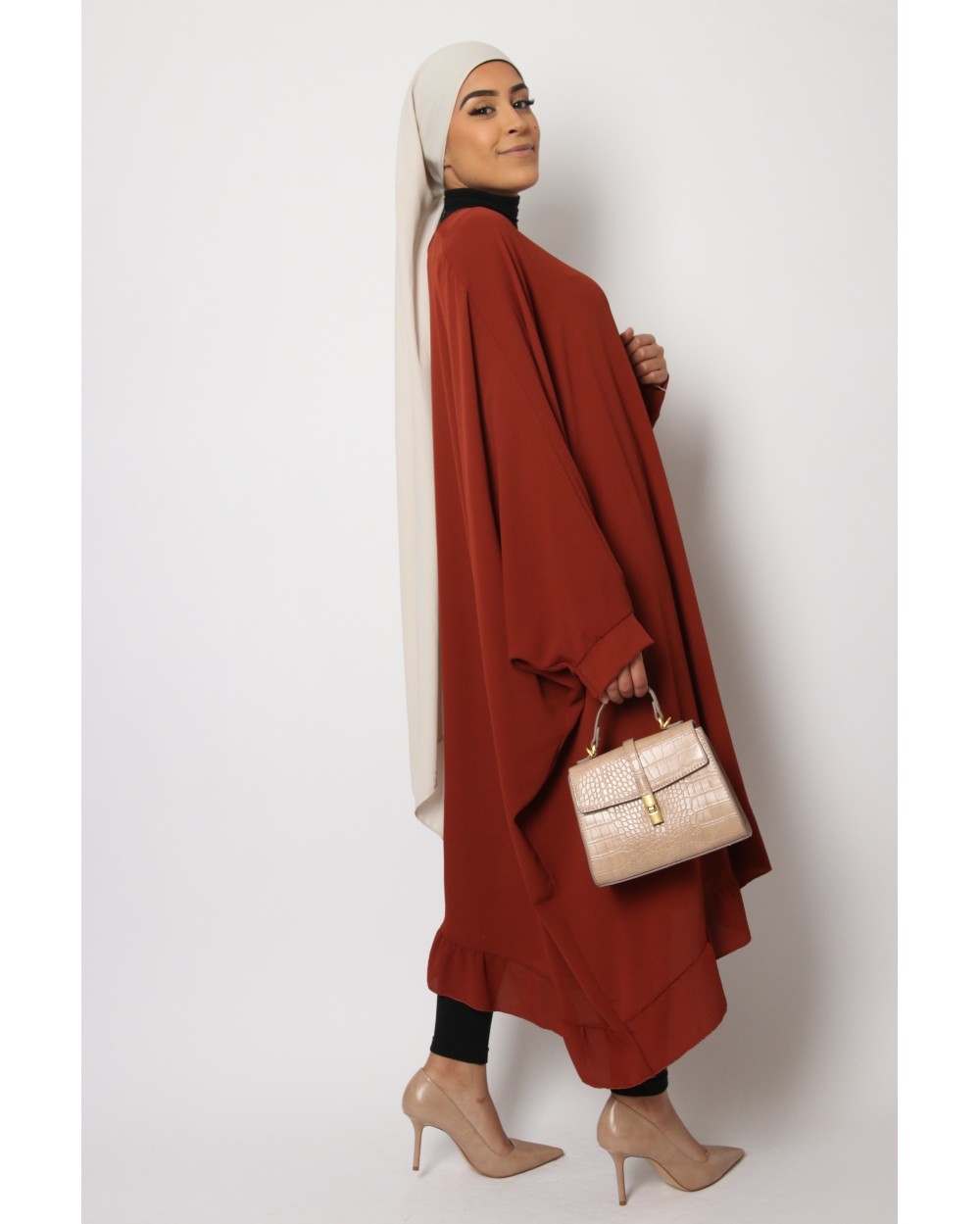 Long oversized chiffon tunic