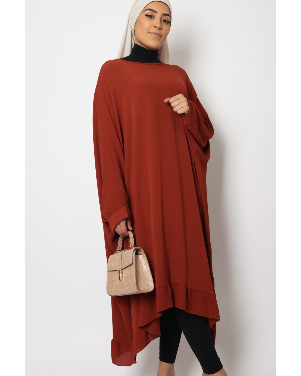 Long oversized chiffon tunic