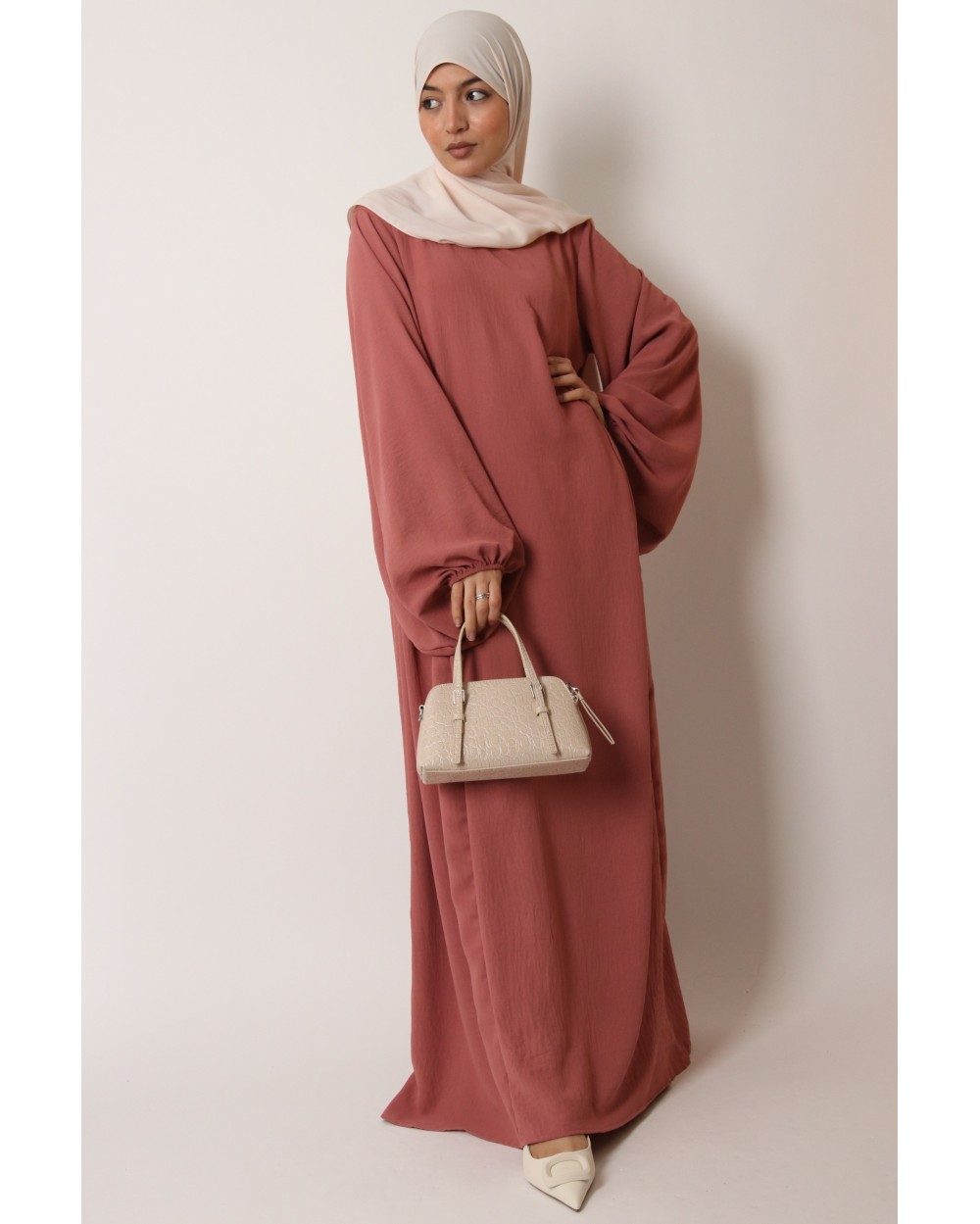 Abaya puff sleeves Jazz Oumi Color Ocher Color Ocher