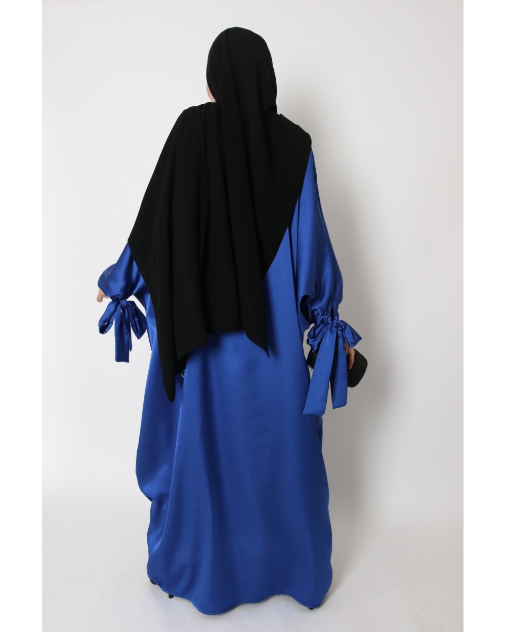 Collection Aïd - Abaya papillon satinée Safaa mastour manches à nouer