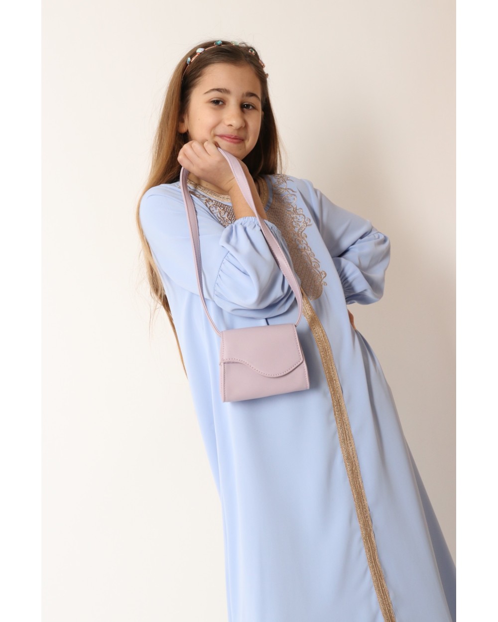 Marwa abaya gold embroidery plastron Binti