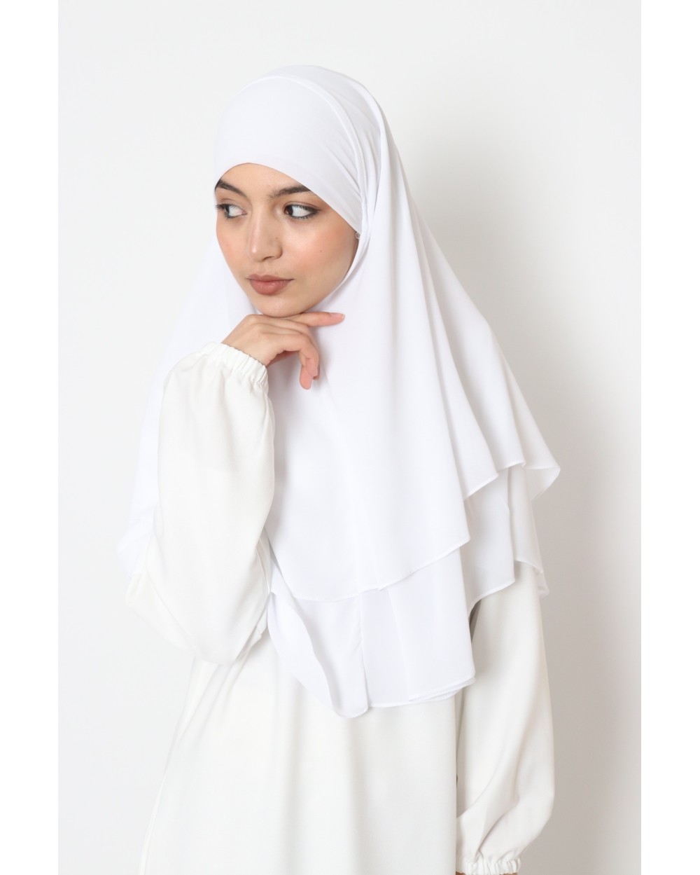 Khimar 2 muslin veils to tie Color White Color White
