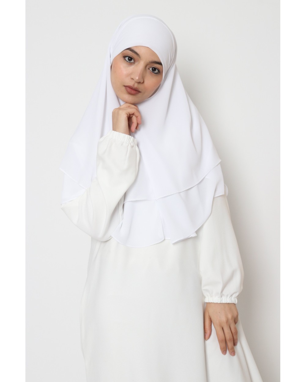 Khimar 2 muslin veils to tie Color White Color White