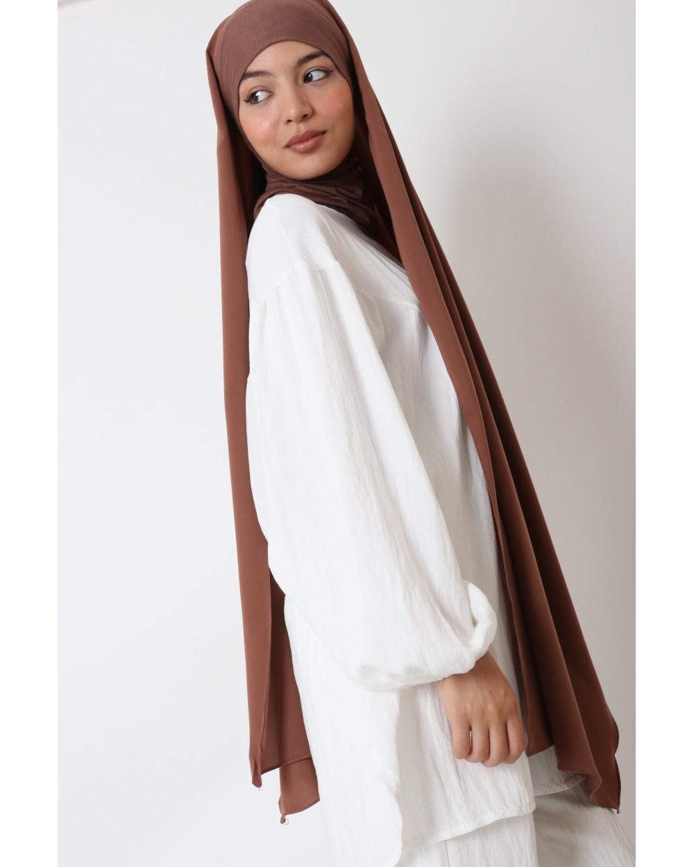 New collection : Easiest hijab to put on medina silk hood integrated