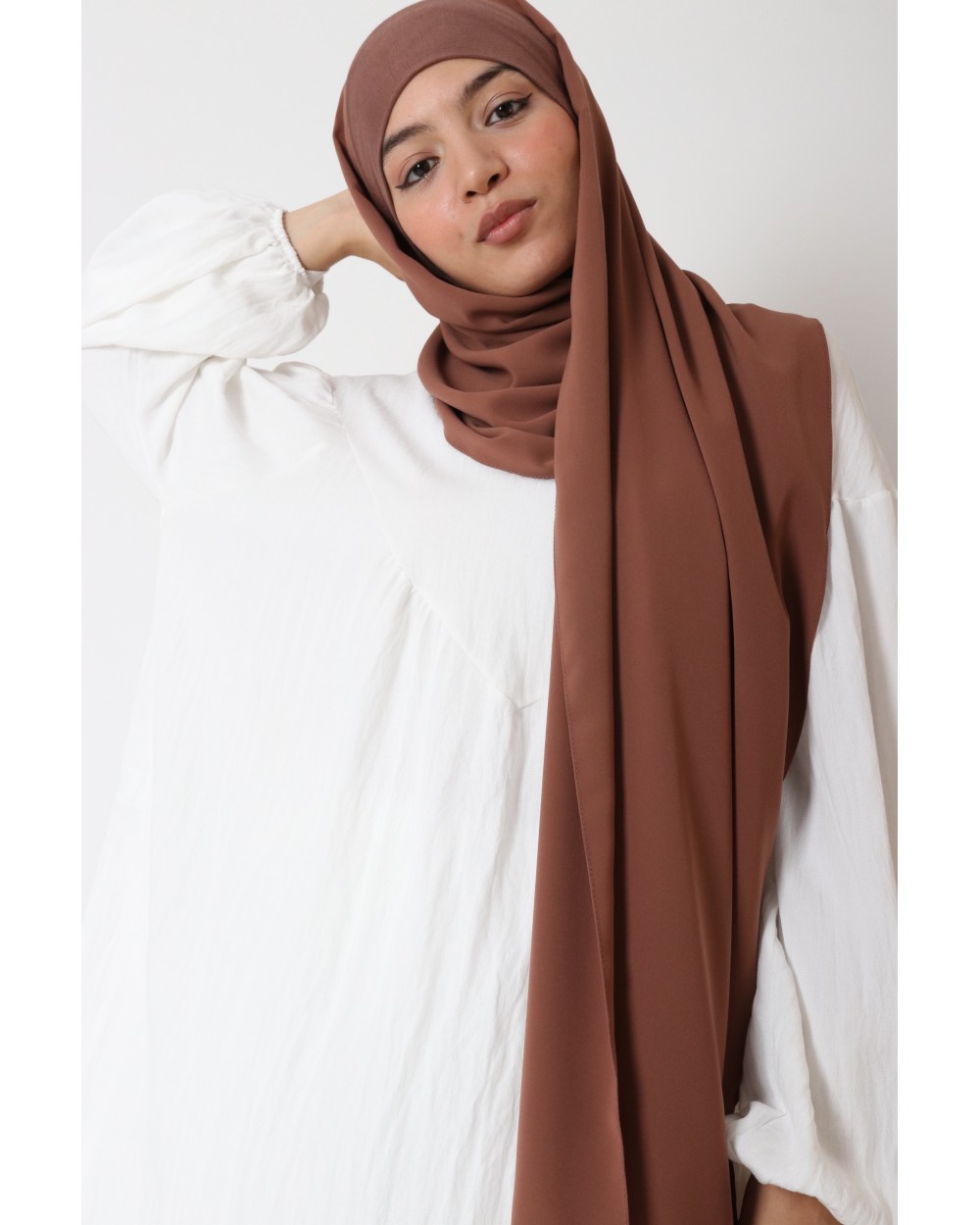 New collection : Easiest hijab to put on medina silk hood integrated
