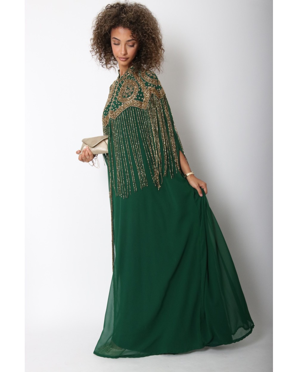Anyssa long beaded cape